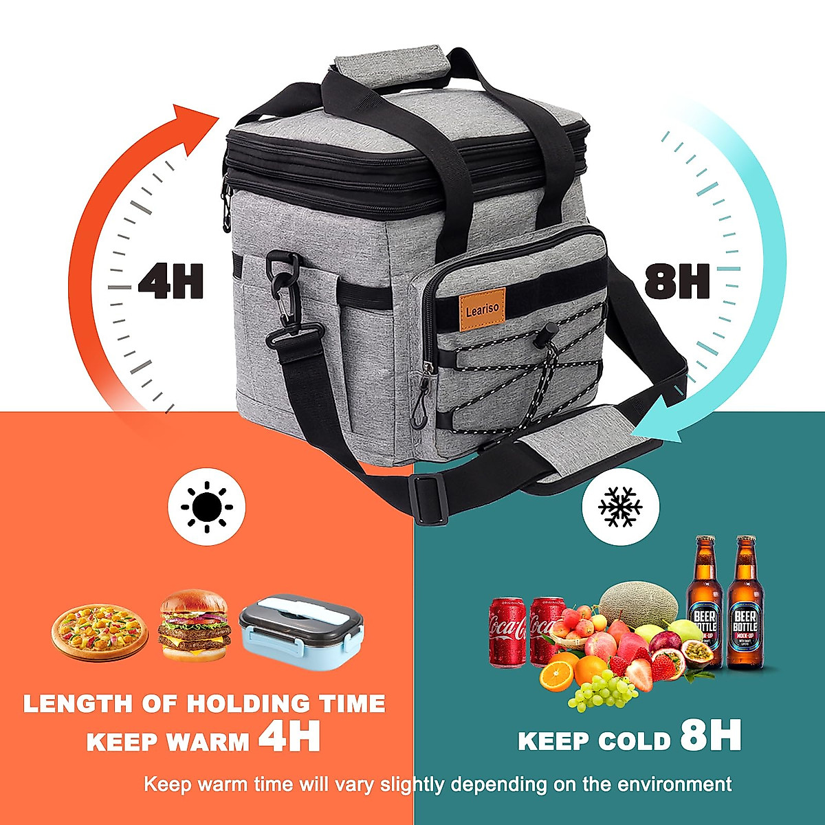 Lunch Bag for Women/Men,2-Tier Reusable Insulated Lunch Box with Adjustable Shoulder Strap, Leakproof Tote Bag Organizer for AdultsTactical Simple Modern Cooler Lunch Box for Work Picnic,Gray