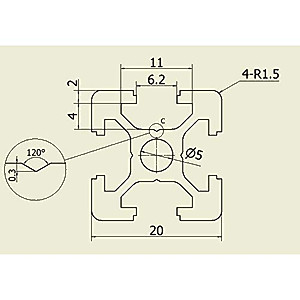 HFS (R) 4pcs 2020 T Slot Aluminum Extrusion Profile European Standard Anodized Linear Rail for 3D Printer Parts and CNC DIY (300mm)