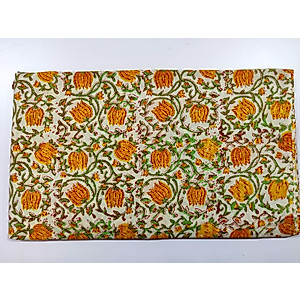 Traditional Jaipur Printed Cotton Fabric by The Yard, Indian Print Fabric Cloth for Summer Kurti, Scarf, Cushion, Sofa Cover (5 Yards)