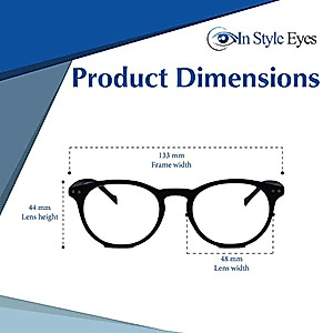 In Style Eyes Flexible Readers Reading Glasses - Full-Rimmed, Classic Round Lightweight Frame - Non-Polarized Lens - Solid White - 2.0x