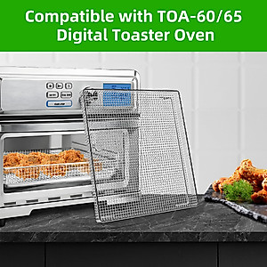 Air Fryer Basket for Oven, 304 Food-Grade Stainless Steel Wire Rack, Cost-Effective and 13.5 * 11.2in Large Size Oven Accessories, Cooking and Baking for Convection Toaster Oven