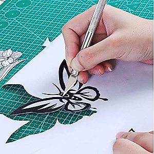 Precision Carving Craft Hobby Knife Kit Exacto Knife 40 Spare Knife Blades with 10 PCS Art Blades, for DIY Art Work Cutting, Scrapbooking, Stencil