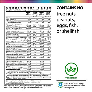 Rainbow Light Multivitamins for Kids, Vitamin B, Zinc & Iron, Prebiotics, Nutri Stars Provides Brain & Nervous System Support, Pineapple Orange, 120 Chewable Tablets