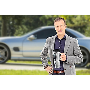 Heated Smart Travel Mug with Temperature Control - 16 ounce- 12V - Stainless Steel