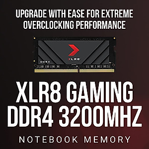 PNY XLR8 Gaming 32GB (2x16GB) DDR4 DRAM 3200MHz (PC4-25600) CL20 1.2V Dual Channel Overclocked Notebook/Laptop (SODIMM) Computer Memory Kit – MN32GK2D43200X
