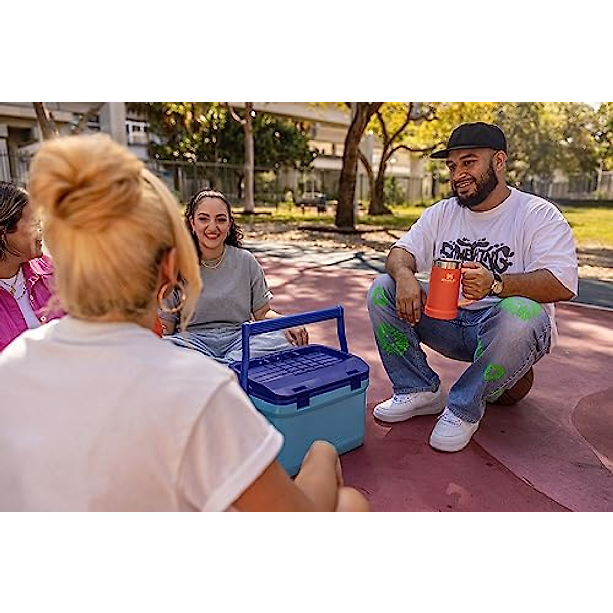 Stanley Adventure Big Grip Beer Stein, 24oz Stainless Steel Beer Mug, Double Wall Vacuum Insulation, Tigerlily