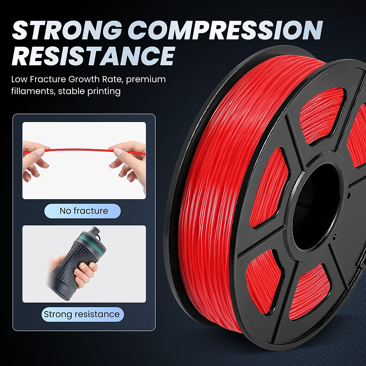 TPU Filament 1.75mm, JAYO Flexible 3D Printer Filament TPU Shore 95A, 0.5 KG Spool TPU Red, Dimensional Accuracy +/- 0.03 mm