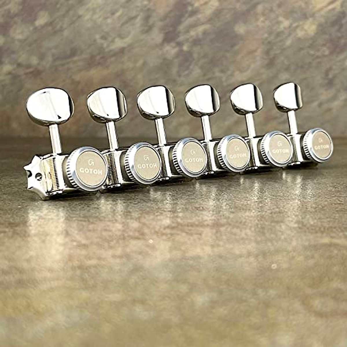 Gotoh Locking Tuners - 6 in a line - Magnun Lock Trad (MG-T) - Nickel
