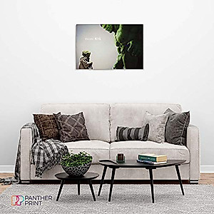 Panther Print, Canvas Wall Art, Yoda and the Hulk Comic Book Movie, Avengers Superhero Picture Prints, Print for Special Occasions (76x51cm)