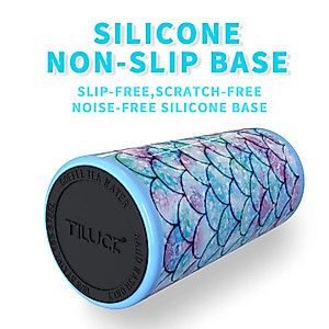 TILUCK Skinny Can Cooler for Slim Beer & Hard Seltzer, Stainless Steel, Doucle-Walled Stainless Steel Insulated Slim Cans, Standard 12 oz (Fish Scales 01)