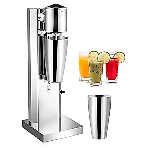 Commercial Electric Milkshake Maker, Stainless Steel Milk Shake Machine Cocktail Tea Drink Mixer Smoothie Malt Blender 18000RMP (Single Head)