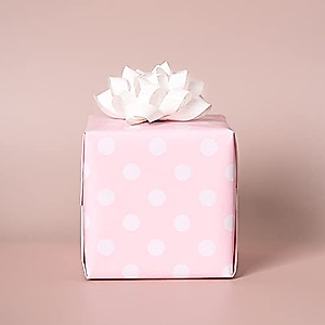 RUSPEPA Reversible Wrapping Paper Roll - Baby Girl Pink Pattern Great for Baby Shower, Birthday, Party - 17.5 Inches X 32.8 Feet