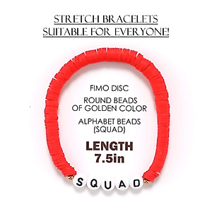 Colorful Heishi Surfer Bracelets Set for Women Stackable Rainbow Polymer Clay Disc Beaded Stretch Bracelets Multilayered Friendship Bracelets Boho Summer Beach Jewelry Cheer Gift Bulk for Team Group