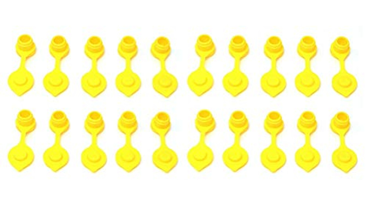 Yellow Fuel Gas Cap 20 Pack - Leak-Free Venting