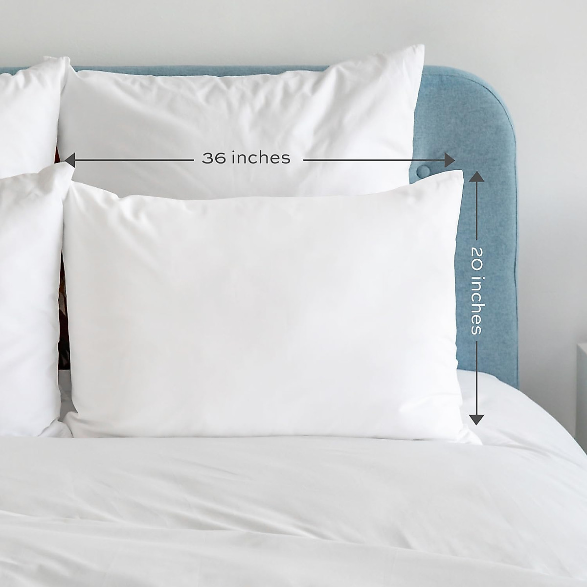 White Classic Bed Pillows for Sleeping 2 Pack, King Size Pillow Side Sleeper Set, Down Alternative Luxury Hotel Soft Pillow 20x36 Inches