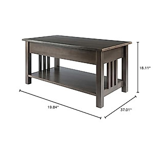 Winsome Wood Stafford Occasional Table, 18 H, Oyster Gray