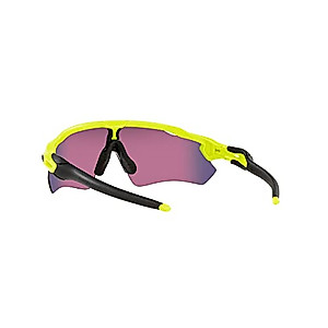 Oakley Men's OO9208 Radar Ev Path Rectangular Sunglasses, Neon Yellow/Prizm Road, 38 mm