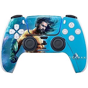 Skinit Decal Gaming Skin Compatible with PS5 Controller - Officially Licensed DC Comics Aquaman Movie Arthur Curry Poster Design