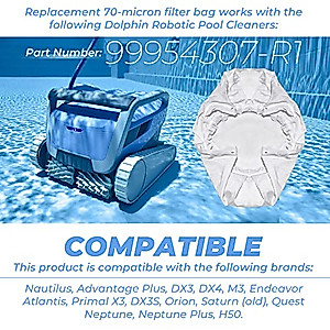 99954307-R1 Fine Filter Bag (70 Micron), for Dolphin Maytronics Robotic Pool Cleaner Replacement Parts, DX3, DX4, M3