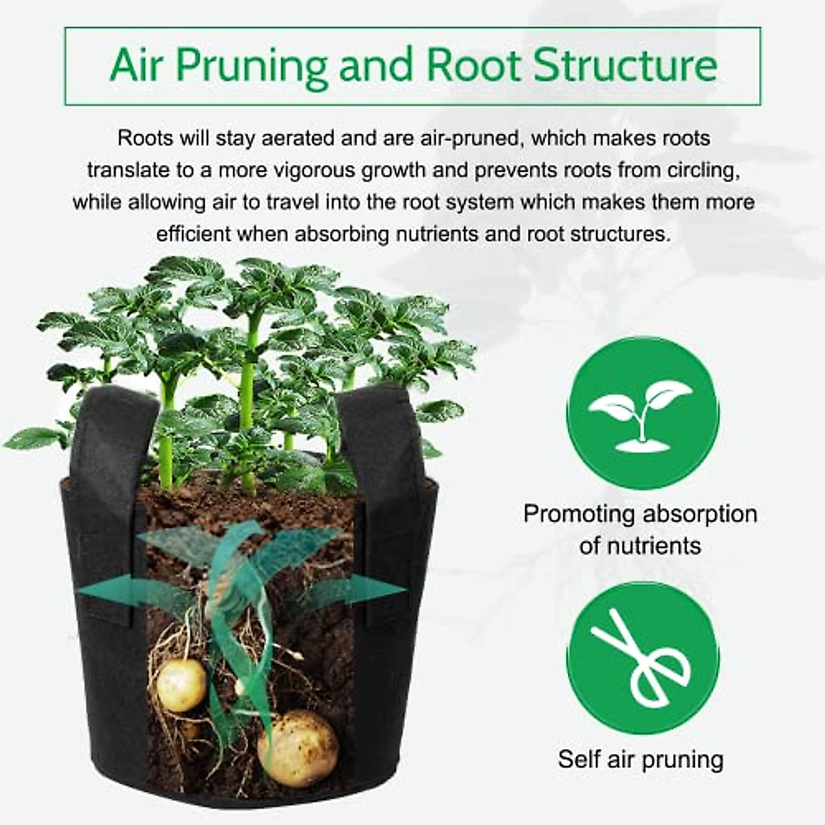 JERIA 16-Pack 5 Gallon Grow Bags, Heavy Duty Thickened Nonwoven Fabric Pots Container with Reinforced Handles, Vegetable/Flower/Plant Grow Pots Come with 16 Pcs Plant Labels