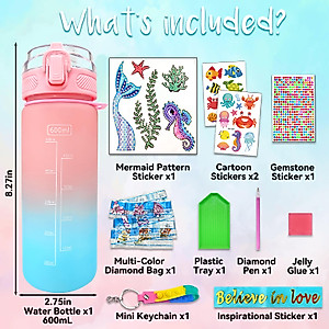 EDsportshouse Decorate Your Own Water Bottle Kits for Girls Age 4-6-8-10,Mermaid Painting Crafts,Fun Arts and Crafts Gifts Toys for Girls Birthday Christmas(Mermaid)
