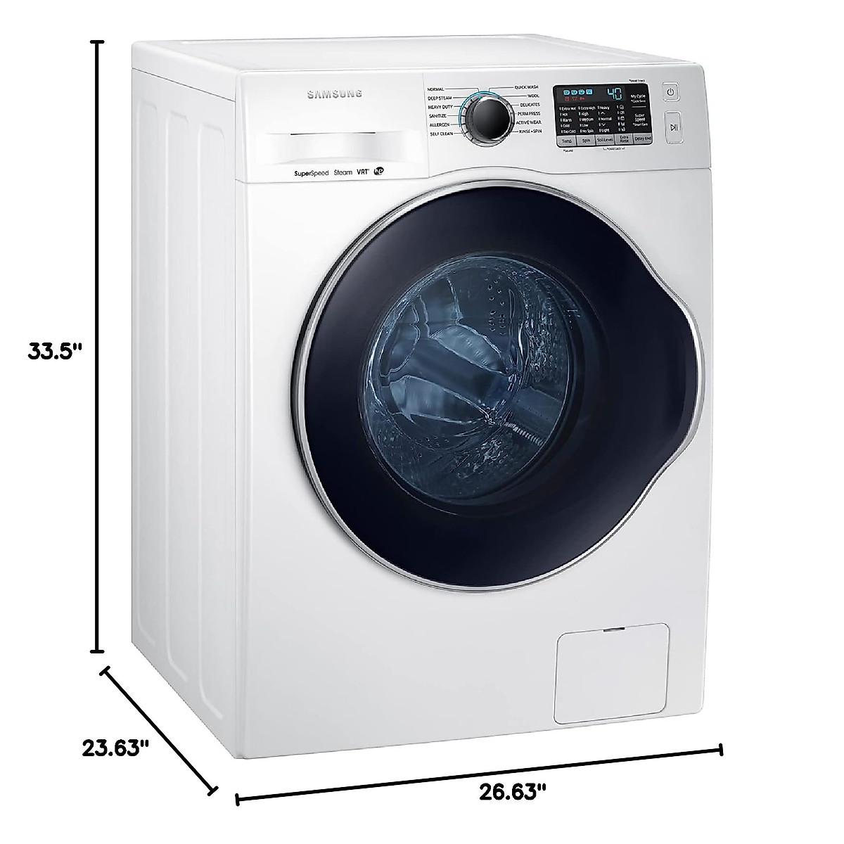 SAMSUNG 2.2 Cu Ft Compact Front Load Washer, Stackable for Small Spaces, 40 Minute Super Speed Washing Machine, Steam Wash Clothes, Self Cleaning, Energy Star Certified, WW22K6800AW/A2, White