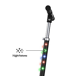 Jetson Scooters - Jupiter Jumbo Kick Scooter (Black) - Collapsible Portable Kids Push Scooter - Lightweight Folding Design with Big Wheels and High Visibility RGB Light Up LEDs on Stem and Deck