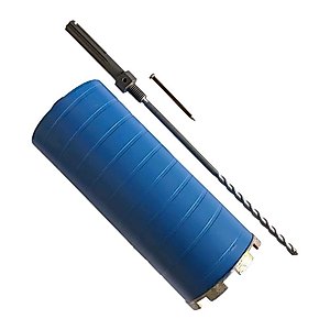 5" Dry Diamond Core Drill Bits for Brick and Block, 9.5" Drilling Depth, 10mm Segment Height, SDS Max Pilot Bit Adapter
