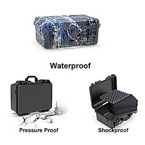 Ant Mag Waterproof Hard Case with Customizable Foam Portable for Camera, Drone, Equipment, Tools, Protective Travel Case for Storage, Carrying, Exterior Size 18.5 * 13.6 * 7.87inches, Black