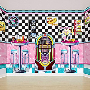 Beistle Black and White Checkered Photo Backdrop, 4' x 30'