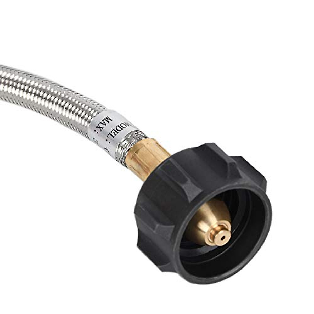 GGC 12 FT Stainless Steel Braided Propane Adapter Extension Hose 1 lb to 20 lb Converter for QCC1/Type 1 LP Tank to 1 LB Portable Grill, Camp Stove, Buddy Heater