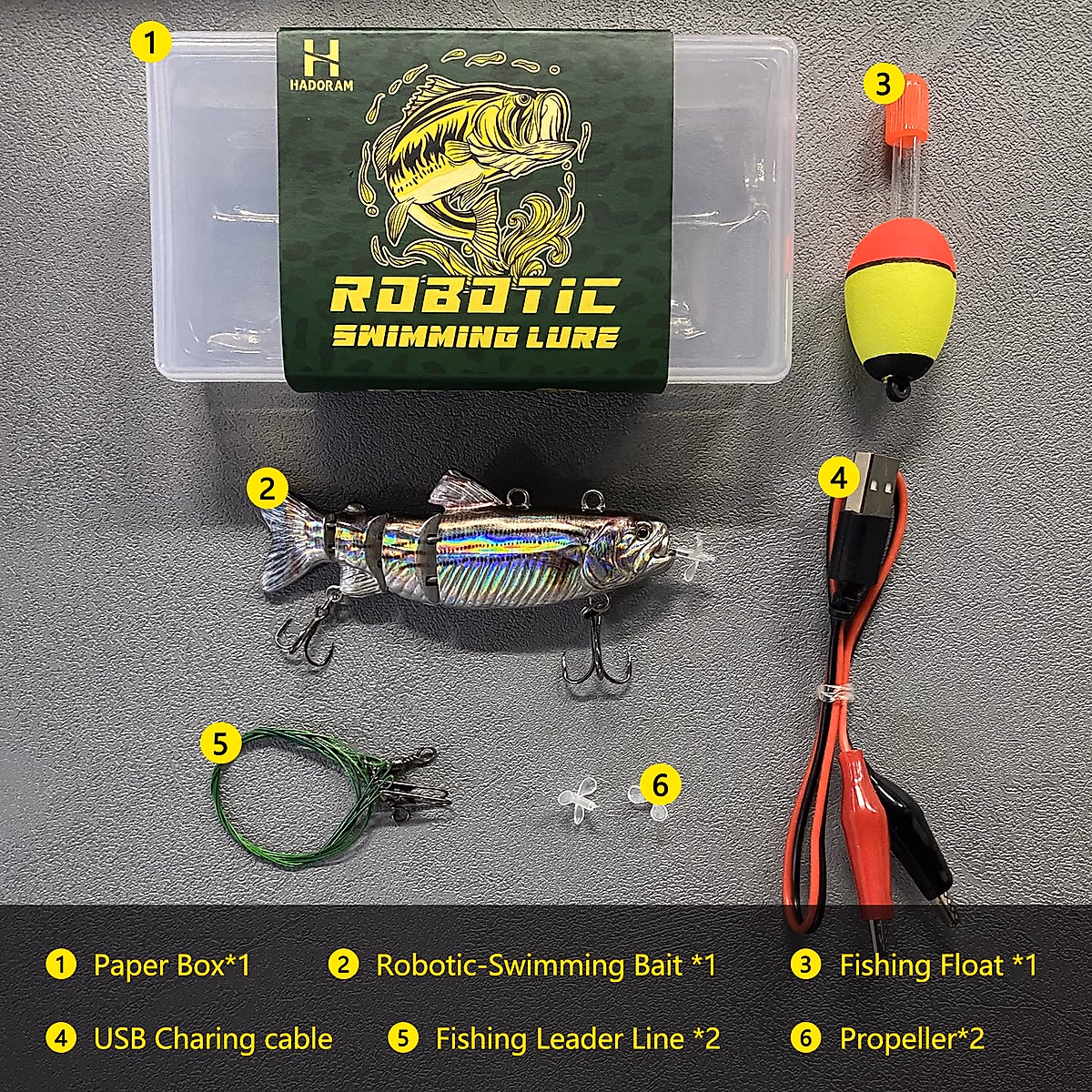 Robotic Swimming Fishing Bait Electric Lures 3.5" USB Rechargeable LED Light Wobbler 4-Segement Multi Jointed Swimbait Hard Lures Fishing Tackle