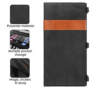 Linkidea Pocket Knife Display Bag, Tactical Knives Roll Bag, Folding Small Knife Storage Pouch, Camping Knife Organizer Carrying Bag with 18 Slots