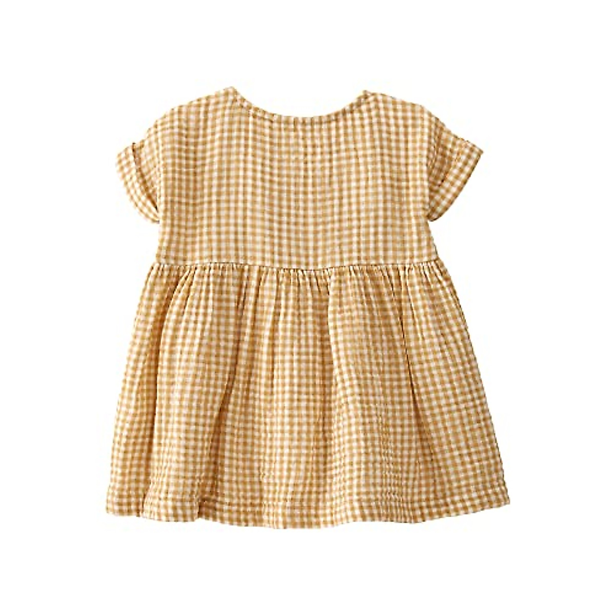 little planet by carter's baby-girls Baby & Toddler Girls' Organic Cotton Dress, Gold Plaid, 4