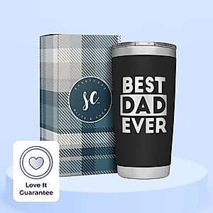 SassyCups Best Dad Ever Tumbler - Dad Gifts Cup - Best Dad Ever Mug - Fathers Day Gifts For Dad From Son, Daughter, Kids - Worlds Best Dad Mug