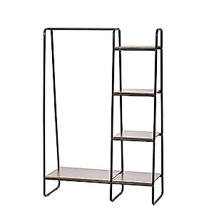 QUUL Floor-Standing Coat Rack Home Bedroom Iron Hanger Clothing Store Bag Shoes Display Clothes Rack