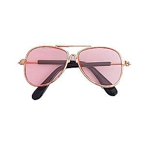 CHDHALTD Pet Glasses, Lovely Cute Photos Props Toy for Small Dog Cat Eye Wear Fashion Pet Glasses(A,Pink)