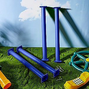 Set of 6 Monkey Bars Ladder Rungs Playground Sets for Backyards Steel Swing Set Accessories Playground Equipment Outdoor Climbing Kits for Children Outdoor Indoor Playroom Supplies (Blue,16.5 Inch)