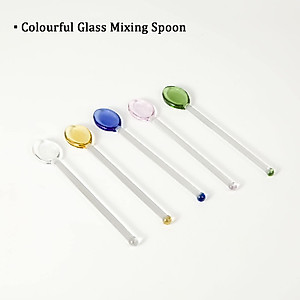 Generic 5Pcs Glass Stirring Spoons Heat Resistant Mixing Rod For Coffee Tea Yogurt Ice Cream Cocktail Cold Drink Salt Sugar Appetizers And Desserts