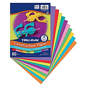 Tru-Ray Construction Paper, 10 Vibrant Colors, 9" x 12", 150 Sheets
