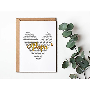 EruditeGifts Papa Birthday Card - Birthday Card For Papa - Inside Papa Heart - Happy Birthday Card - Miss You Card For Papa, 5 x 7 inches