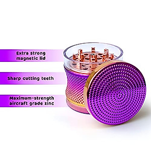 EXPLISH Spice Grinder (Purple) 2.5 inch with transparent window