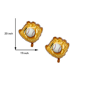 14PCS Baseball Foil Balloons With Latex BalloonsBirthday Party Foil Balloons Set Decorations Glove Round Baseball Theme Mylar Confetti Balloon Supplies Baby Shower Party Decoration