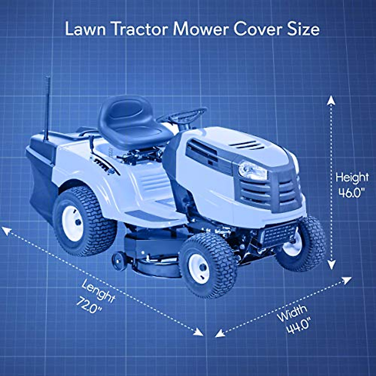 Universal Lawn Tractor Mower Cover - Armor Shield Waterproof Marine Grade Canvas, Weather Resistant with Dust Protection - Indoor and Outdoor Protective Storage - Pyle PCVLTR11 (Green)