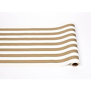 Striped Table Runner - Gold Paper Table Runner for Parties or Weddings - American Made