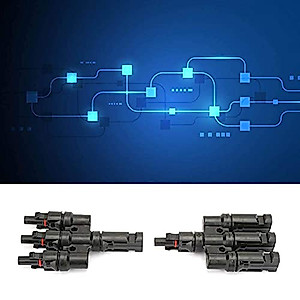 3T 3 Branch Solar Panel Cable AC/DC Branch Connector Splitter Adapter Solar Panel Connector Extension Solar Cable Wire Adapter IP67