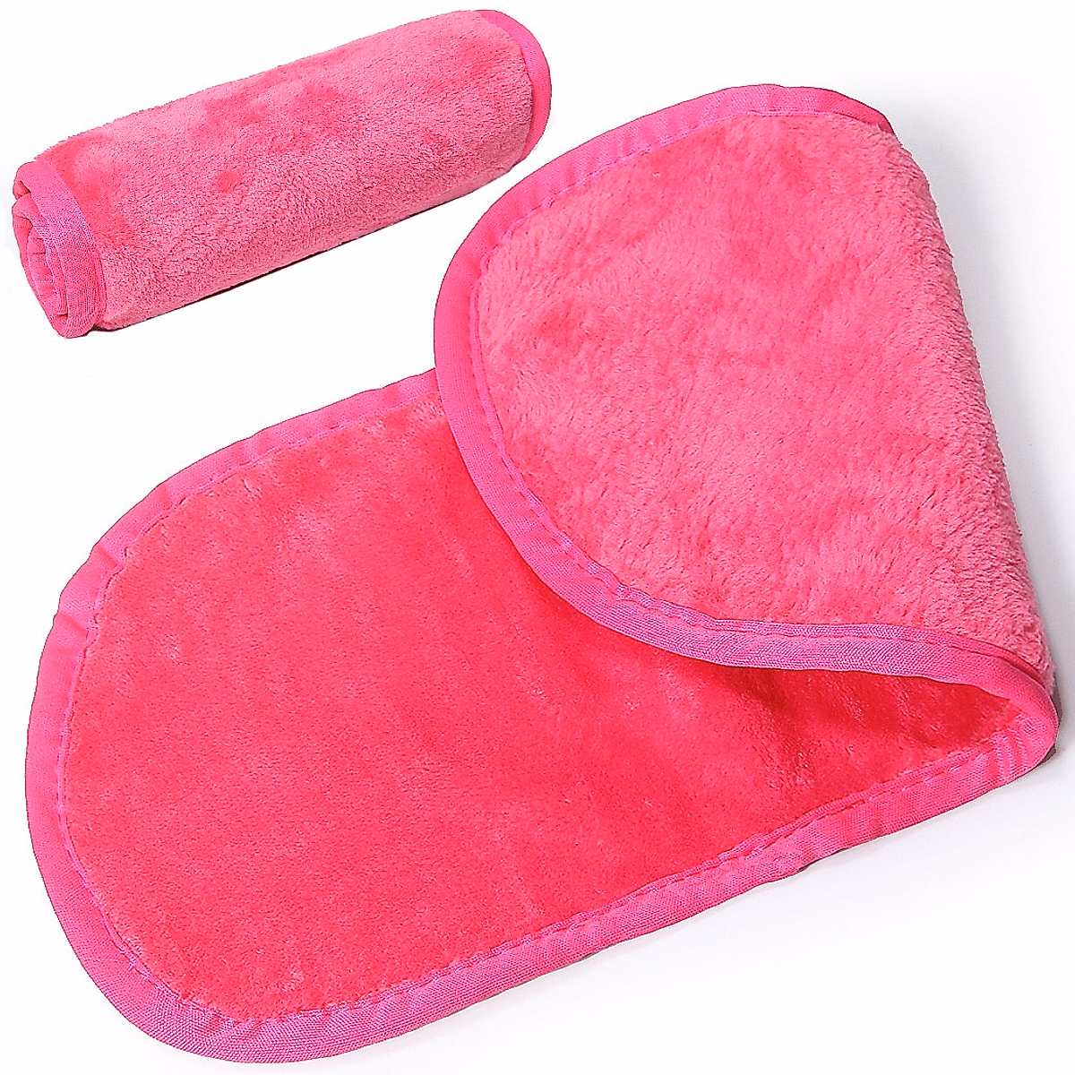 Makeup Remover Cloth Clean Towel, Reusable Facial Cleansing Towel - Chemical Free, Remove Makeup Instantly with Just Water - Money-back Satisfaction Guaranty (1 Rosy)