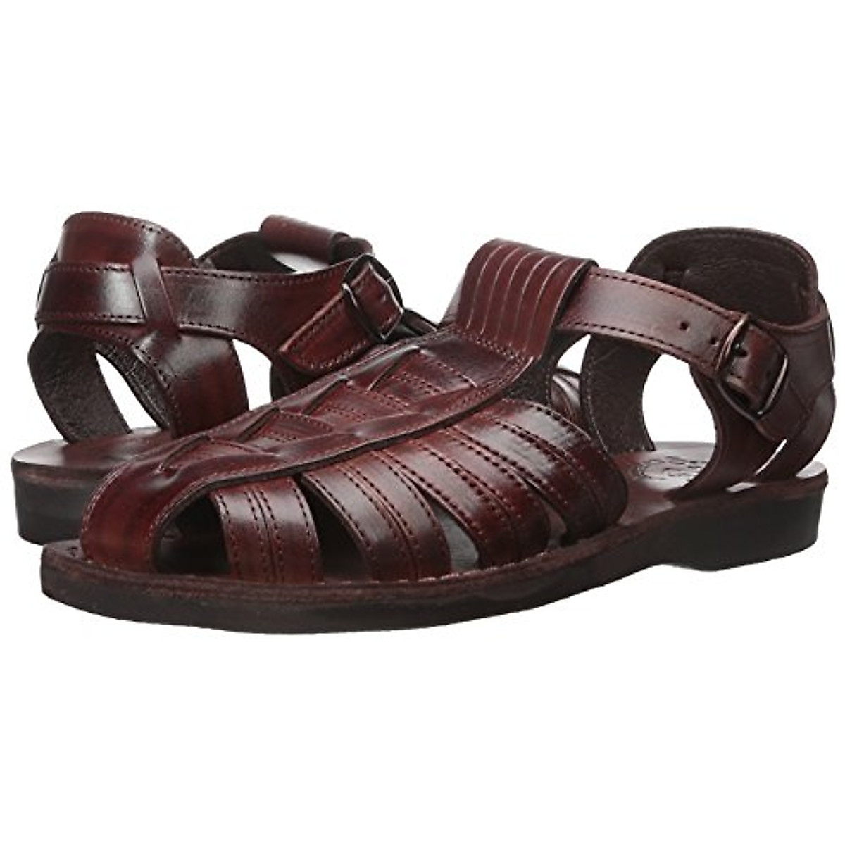 Barak - Leather Closed Toe Sandal - Brown