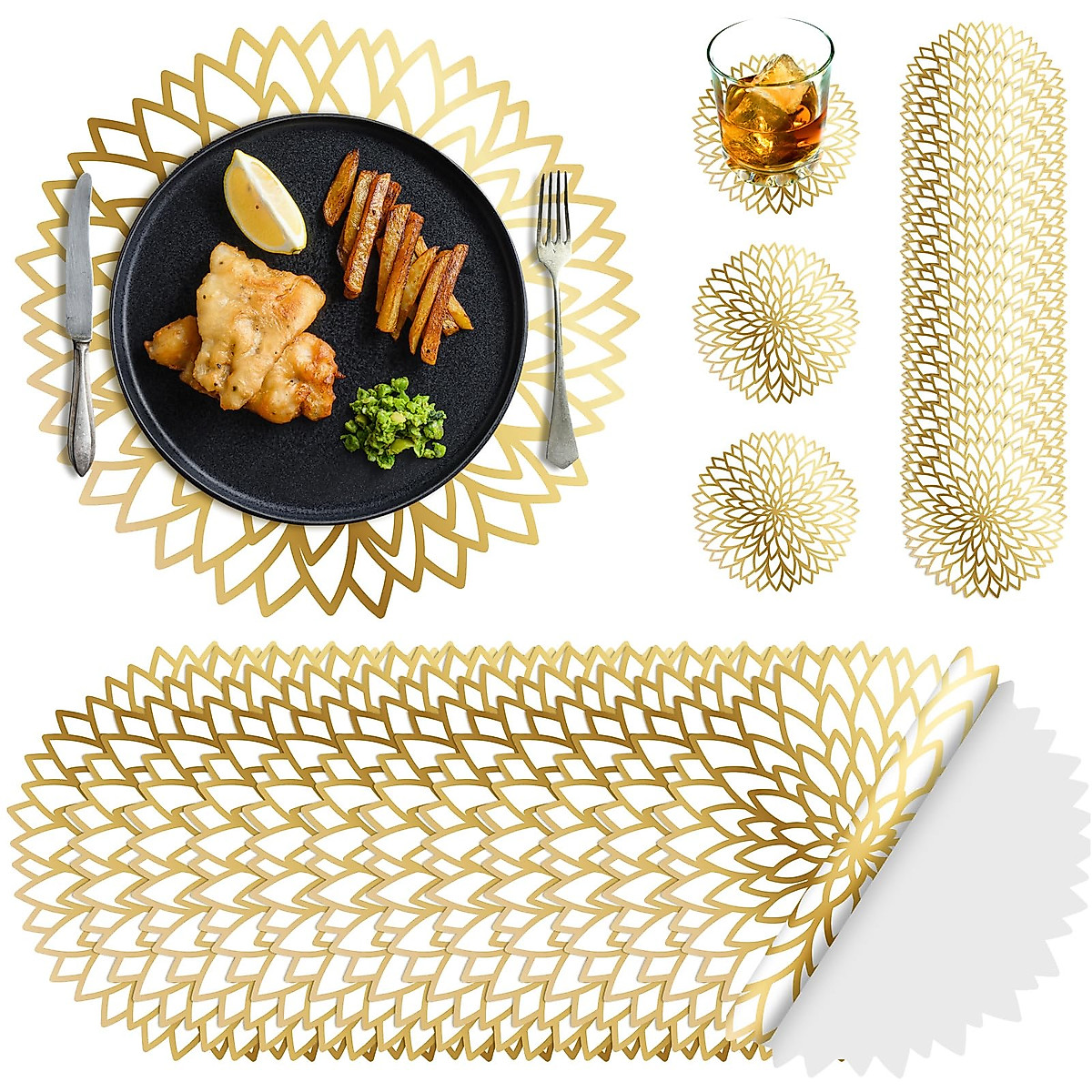 200 Fall Maple Leaf Placemats Decorations Disposable Harvest Leaf Paper Placemats and Coasters Set Thanksgiving Autumn Maple Leaves Shaped Chargers Table Mat Fall Leaf Placemats