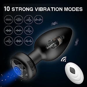 Anal Plug Small Butt Plug - 10 Modes Vibrating Butt Plug,Adult Sex Toys & Games for Men Womens,Small Butt Plug for Female Male Prostate Massage Vibrating Anal Sex Toys for Men,Black